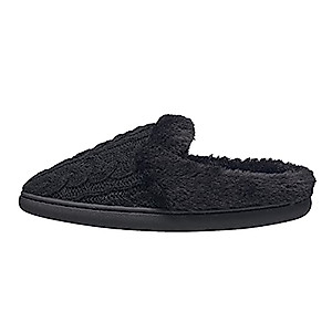 NINE WEST Premium Slippers For Women Cozy Warm Memory Foam Non-Slip Indoor Outdoor Winter House Shoes in Black Size 5-6 Small