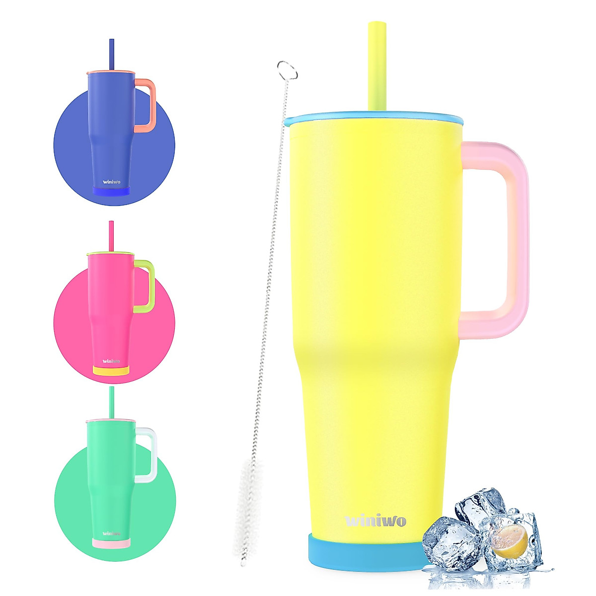 40 oz Tumbler with Handle and Straw