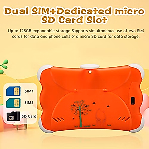 AMONIDA Kids Tablet, 6000mah Rechargeable Battery 7 Inch 1280x800 WiFi Kids Tablet for Reading (US Plug)