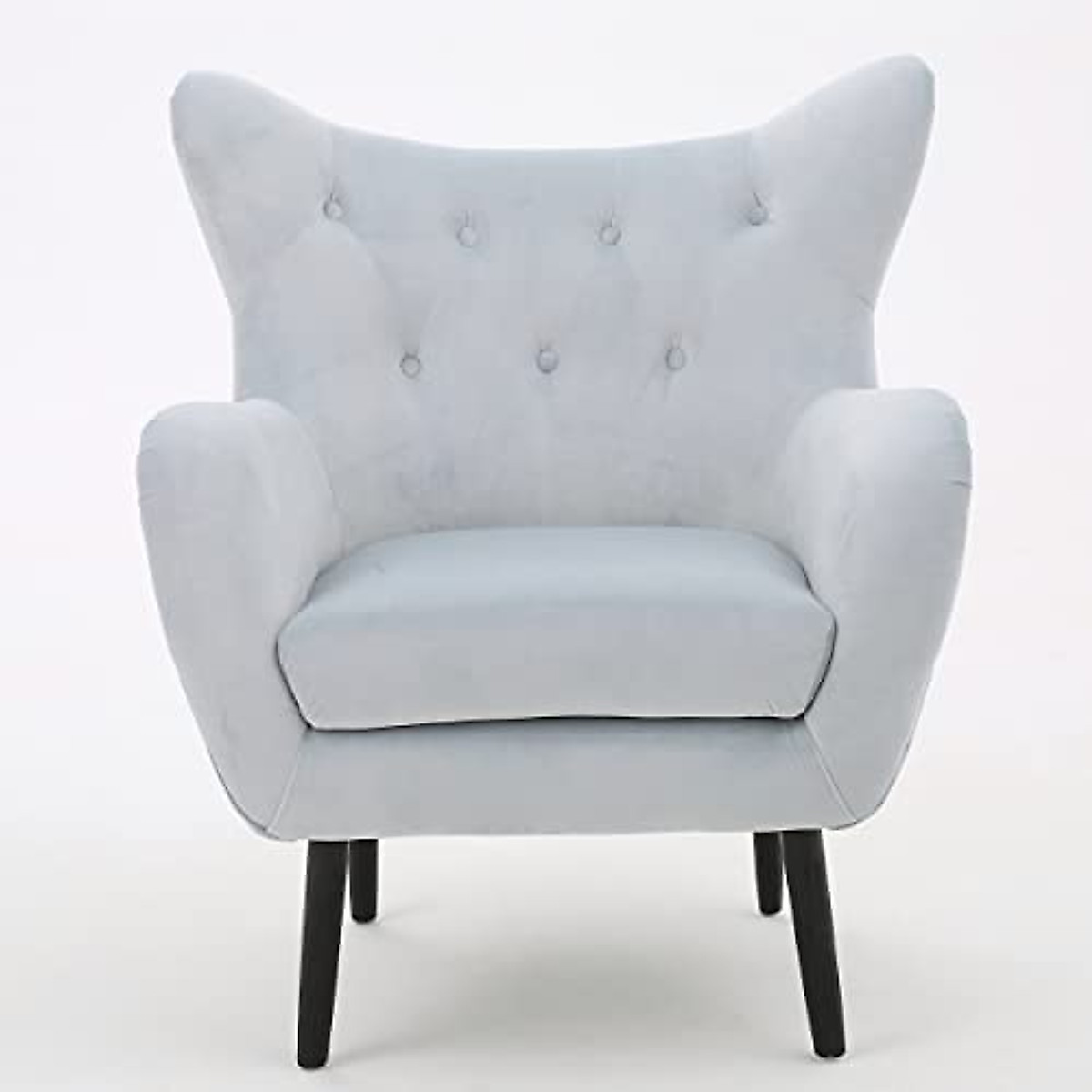 Christopher Knight Home Seigfried Velvet Arm Chair, Light Grey