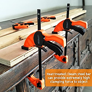 Quick Release Ratchet Bar Clamps for Woodworking (2 Pieces Set 24'') - Light Duty Adjustable One-Handed Clamp for Woodworking & Furniture Manufacturing & Assembly