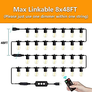 alitade 96FT LED Outdoor String Lights with Dimmer & Timer, Shatterproof IP65 Outdoor Lights for Patio Lights Outdoor Waterproof, Outside Lights for Outdoor Lighting, Hanging Backyard Porch Lights