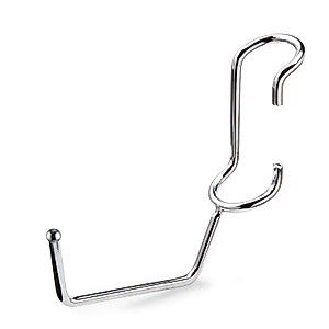 Pole Hooks 5-Pack | Utility Hanger Chrome | Best Solution for Garage Shelving Storage Organization | Use with Metal or Wire Shelves and Racks | Heavy Duty, Easy Installation