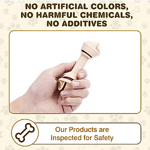 UrbanX Rawhide Free Dog Bones, 4" Real Chicken Wrapped Dog Chew Bones for Bullador and Other Large Mixed Breed Dogs Training Treats - 7 Count