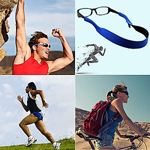 6 Pack Neoprene Glasses Straps Floating Sunglasses Eyeglass Strap Anti Slip Sports Safety Eyewear Retainer Holder for Adults Summer Water Sports Fishing Biking Hiking Rock Climbing Outdoor Adventures