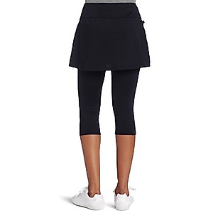 Skirt Sports Women's Lotta Breeze Capri Skirt - Skirt with Moisture-Wicking Capri Leggings, Black, M