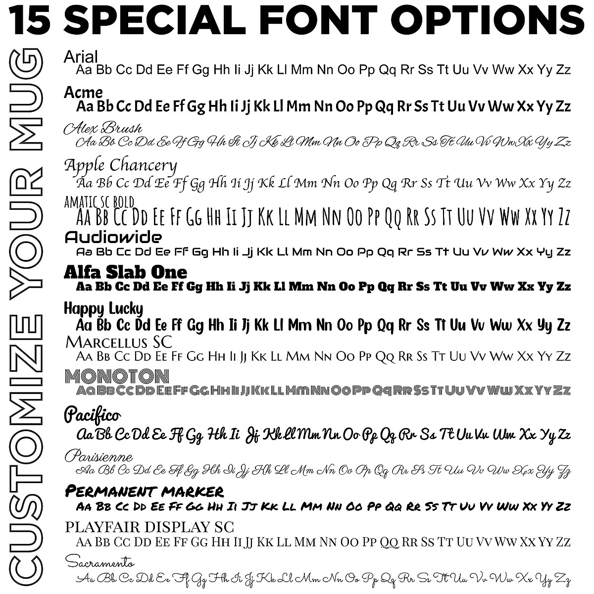 Custom Photo Coffee Mug, 11 - 15 oz. Personalized Mug w/ Picture, Text, Name - Gifts for Boyfriend, Girlfriend, Best Friend, Christmas Gifts, Taza Personalizadas - White