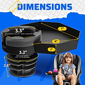 Kids Travel Tray – Car Seat and Car Cup Holder Tray - Tray for Snacks, Entertainment, Toys – Includes Cup Holder – Fits Most Car Seats