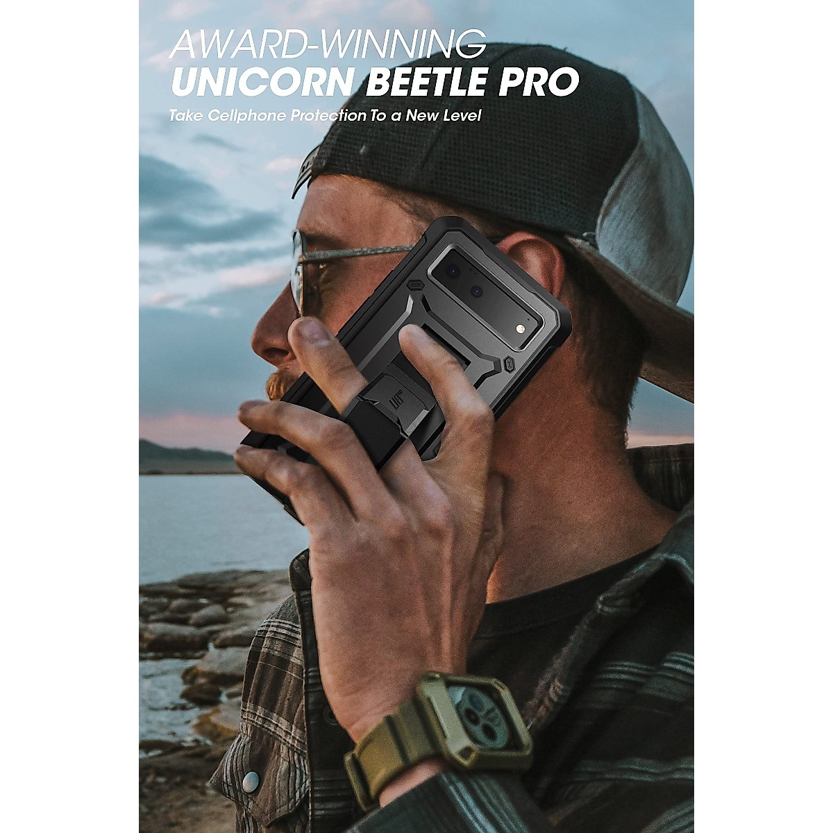 SUPCASE Unicorn Beetle Pro Series Case for Google Pixel 6 (2021 Release), Full-Body Rugged Belt-Clip & Kickstand Case with Built-in Screen Protector (Black)