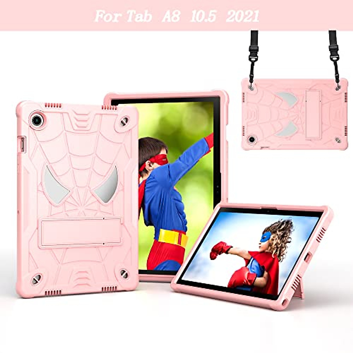 Tablet Case Cover Tablet Children's Case for Samsung Galaxy Tab A8 10.5" X200 / X205 (2021),Protective Cover Shockproof and Resistant Case with Built-in Holder+Shoulder Strap Full Protective Case (Co