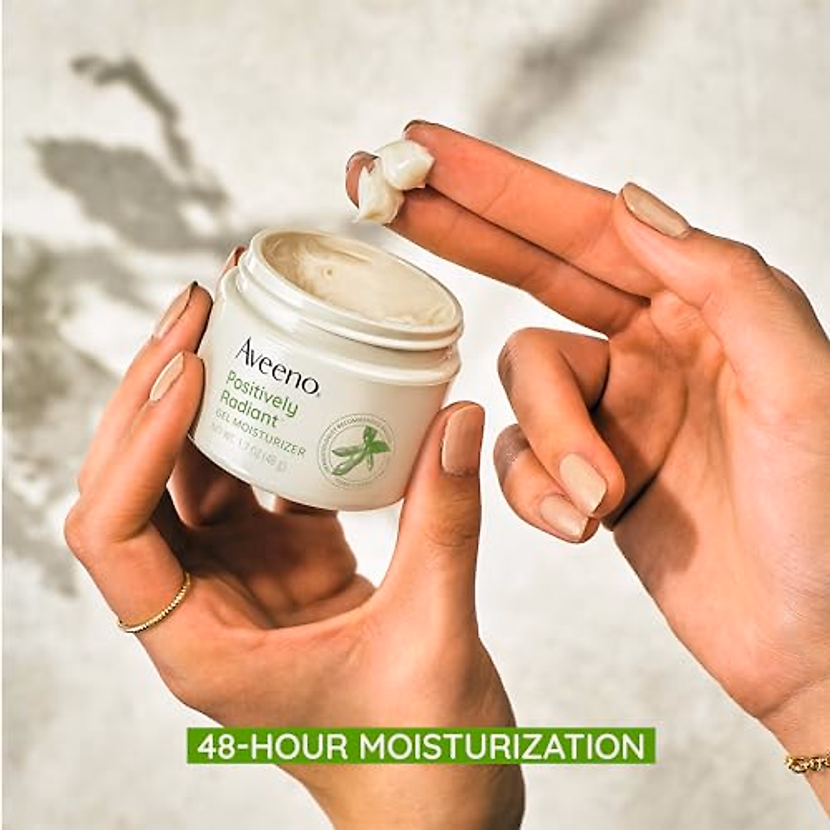 Aveeno Positively Radiant Daily Gel Facial Moisturizer with Hyaluronic Acid & Tone-Correcting Soy, Hydrating & Brightening Gel Face Cream Evens Skin Tone & Texture, Hypoallergenic, 1.7 oz