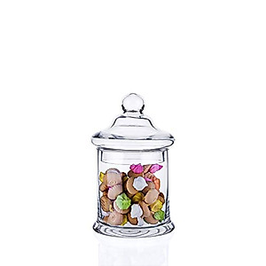 Diamond Star Set of 3 Clear Glass Apothecary Jars Elegant Storage Jar with Lid, Decorative Wedding Candy Organizer Canisters Home Decor Centerpieces (H: 11", 8.5", 7.5" D: 5")