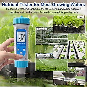 YIFAN pH Meter and EC Tester, Bluetooth Hydroponics EC PPM Meter, 6-in-1 DWC pH EC TDS Meter Digital Water Tester with ATC for Hydroponics Growing System, Agricultural Irrigation, Ponds, Aquarium