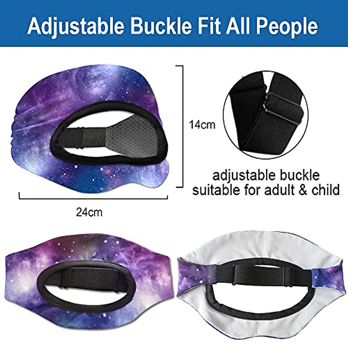 VR Eye Mask Cover VR Mask Sweat Band ,Replace Silicone Face Cover Pad Adjustable Breathable VR Sweat Band for Oculus Quest 2, HTC Vive, PS, Gear, VR Workouts - 2PC (Starry Sky)