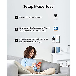 wansview 2K Home Security Cameras Indoor-2.4G WiFi Security Camera Indoor Wireless for Pets & Baby with Phone app, 2-Way Audio, PTZ, Motion Detection, SD Card/Cloud Storage, Works with Alexa (2 Pack)