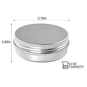 LZHAMZ 42 Pack 2 Oz Metal Round Tins Aluminum Tin Cans Containers with Screw Lid for Salve, Spices or Candies
