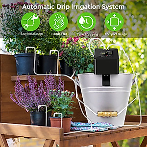 DIY Automatic Drip Irrigation Kit, Indoor Plants Self Watering System with Digital Programmable Water Timer for Potted Plants Vacation Plants Watering
