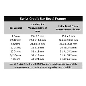 Roy Rose Jewelry 14K Gold Tab Back Frame Pendant For Swiss Pamp Suisse Credit Bar Frame Mounting Bezel - 10 gram