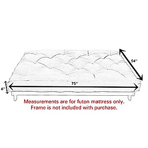 Trupedic Poly Solid Futon Mattress, 6-inch, Black