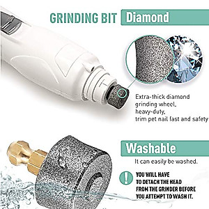 REXIPETS Dog Nail Grinder Replacement Head - Pet Nail Grinder Diamond Tip for Paws- 2 Pack Professional Dog Claw Grinder Bits Replaceable Diamond Nail Grinder Wheel (Tall)