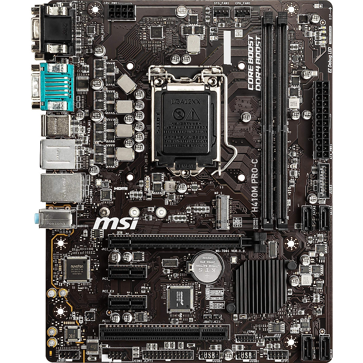 MSI H410M PRO-C ProSeries Motherboard (mATX, 10th Gen Intel Core, LGA 1200 Socket, DDR4, M.2 Slot, USB 3.2 Gen 2, 2.5G LAN, D-Sub/DVI/HDMI/DP)
