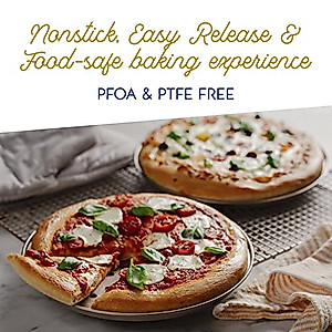 Ultra Cuisine Perforated Pizza Pan with Holes Nonstick Pizza Pan for Oven - Round Pizza Pans - Large Pizza Pan with Holes - Pizza Baking Pan Pizza Pan for Oven - Carbon Pizza Metal Pan 13in (2-pk)