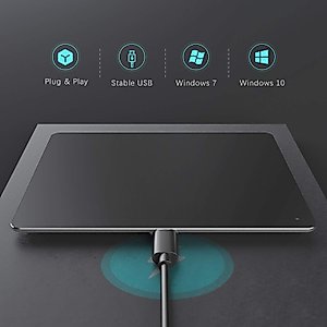 VssoPlor Trackpad, High Precision Touchpad for PC, Ultra Slim Portable Aluminum USB Wired Trackpad Mouse with Multi-Touch Navigation for Windows 7/10 Laptop Notebook Desktop Computer