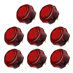 qanba Gravity KS Mechanical Shafts Silent Pushbutton 30mm Snap-In (Boxed (Clear Red D06(8 pcs)