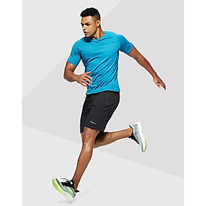 Pudolla Men's Workout Running Shorts Lightweight Gym Athletic Shorts for Men with Zipper Pockets (Black Medium)