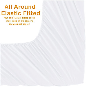 Mocassi Twin Fitted Sheet - Deep Pocket Cooling Sheets up to 16 inch - Hotel Luxury 1800 Premier - Softest Sheets - Wrinkle Resistant - 1 Single Bottom Fitted Sheet, Twin, Lavender