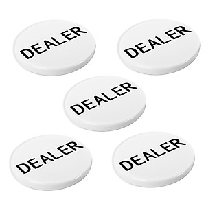 GSE Games & Sports Expert Dealer Button - Set of 5 Professional Casino Texas Hold‘em Poker Button for Gambling Card Games, Texas Hold 'em, Poker Nights, Tournaments