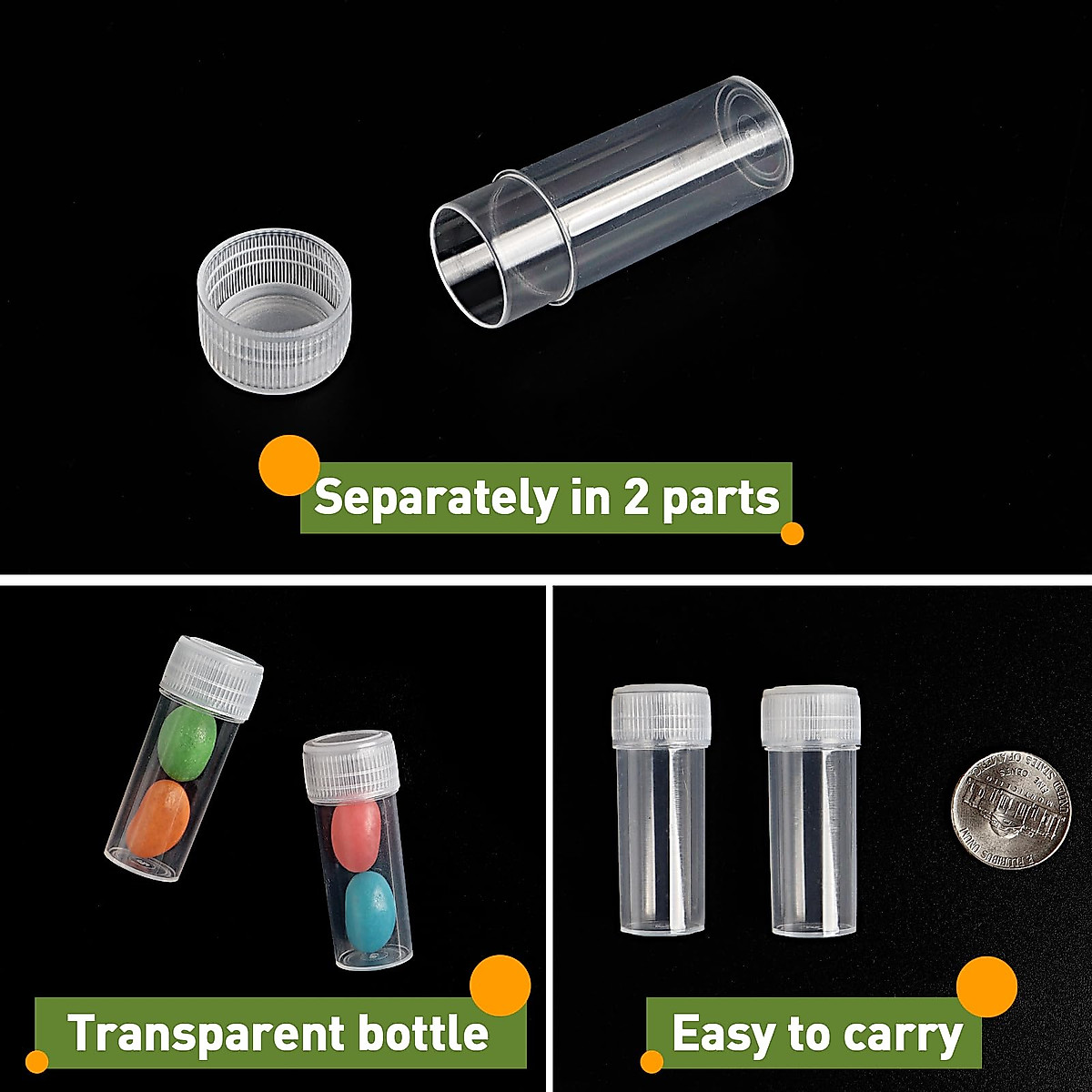 SBYURE 120 Pieces 5 ML Plastic Sample Bottles Vial Storage Mini Clear Storage Case with Lid Vial Storage Container Test Tube for Small Items