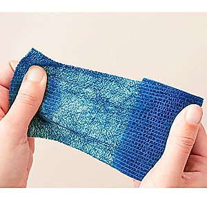 12-Pack Colorful Self Adhesive Stretch Bandage Wrap, 3 Inches x 6 Yards Adherent Cohesive Vet Tape for First Aid, Sports Athletes, Animals, Pets (6 Bright Colors)