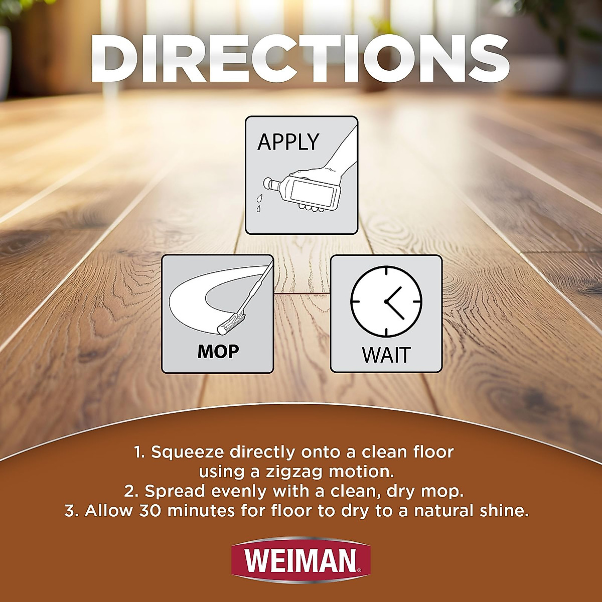 Weiman Wood Floor Polish and Restorer 32 Ounce (2 Pack) - High-Traffic Hardwood Floor, Natural Shine, Removes Scratches, Leaves Protective Layer