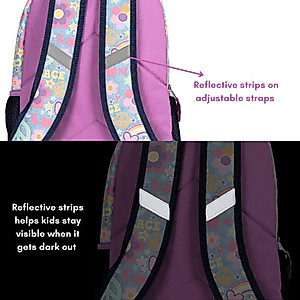 CLUB LIBBY LU Retro Denim Print Sequin Backpack with Lunch Box Set for Girls, 3 Piece Value Bundle, 16 Inch