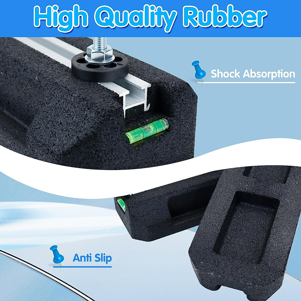 Air Jade Floor Mounting Base Kit for Ductless Mini Split Air Conditioner Condensers, Rubber Anti-Vibration Isolator Mount, Support Up to 1100 lbs, 9,000-36,000 BTU