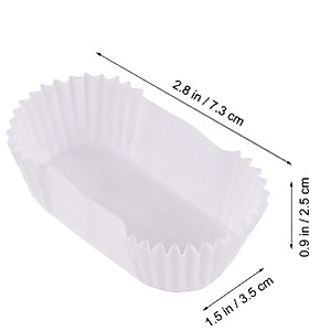 BESTonZON Oval Cake Paper Cups: Disposable Baking Cups Liners Grease Proof Cupcake Wrappers Muffin Holders Pastry Cake Cups for Holiday Party Mousse Cream Dessert Tart Mini Snacks