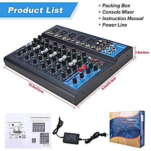 4/7 Channel Professional Powered Mixer Power Mixing Live Studio Audio Sound DJ-Mixer Mixing Console with USB slot (7 Channel)