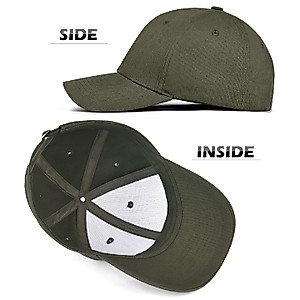 ZEXIAN 3 Pack Unisex Cotton Baseball Cap Adjustable Unconstructed Plain Sport Dad Golf Hat for Men and Women (Black+Grey+Green)