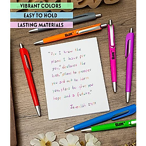 BLIEVE- Bible Pens No Bleed Through, Pack of 7, Bible Journaling Supplies, Colorful Pens, Ink Ballpoint Color Pens, Bullets Journal Pens, Fine Point Writing Pens, Colored Gel Pen, Study Accessories