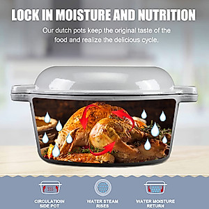 5.5 Quart Enameled Cast Iron Dutch Oven, 2-In-1 Enamel Dutch Oven Pot with Skillet Lid for Grill, Stovetop, Induction (Gradient Grey)