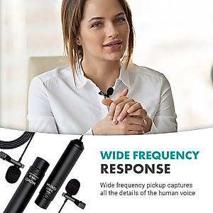 Movo LV4 Phantom Power XLR Lavalier Microphone Interview Kit with Omnidirectional and Cardioid XLR Lapel Mics, Metal Clips and Windscreens - Perfect for Video Shoots, Podcasting, YouTube Recording