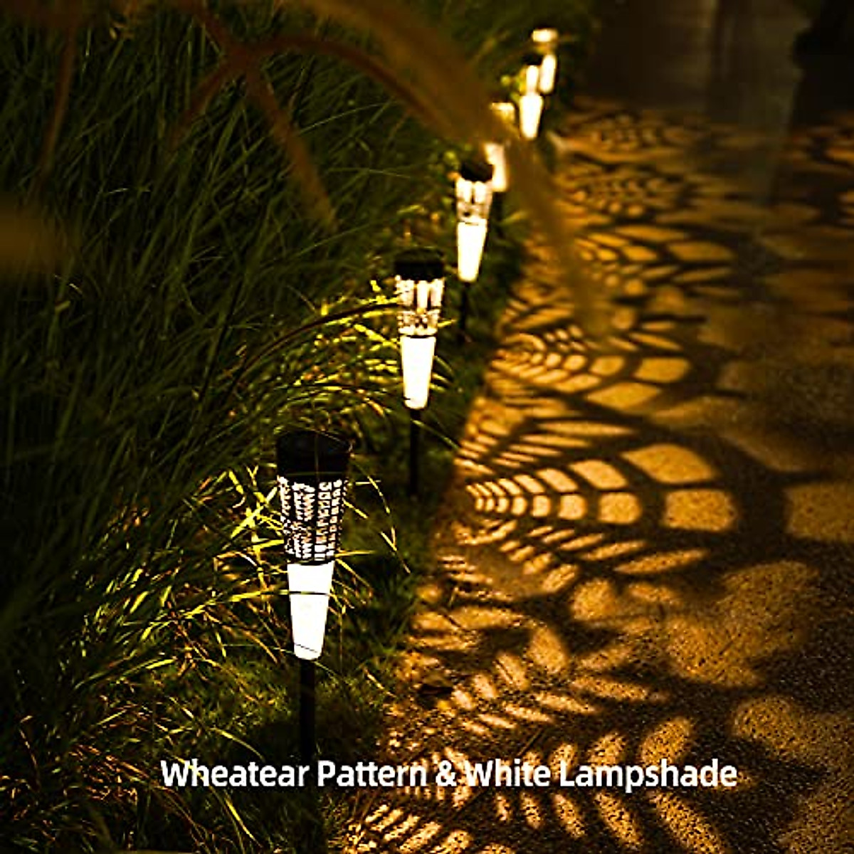 Halloween Decoration Solar Pathway Lights, Solar Garden Lights Outdoor Waterproof, Up to 12 Hrs, Solar Powered LED Landscape Lighting for Lawn, Patio, Yard, Walkway, Driveway, (Warm White) 4Pack
