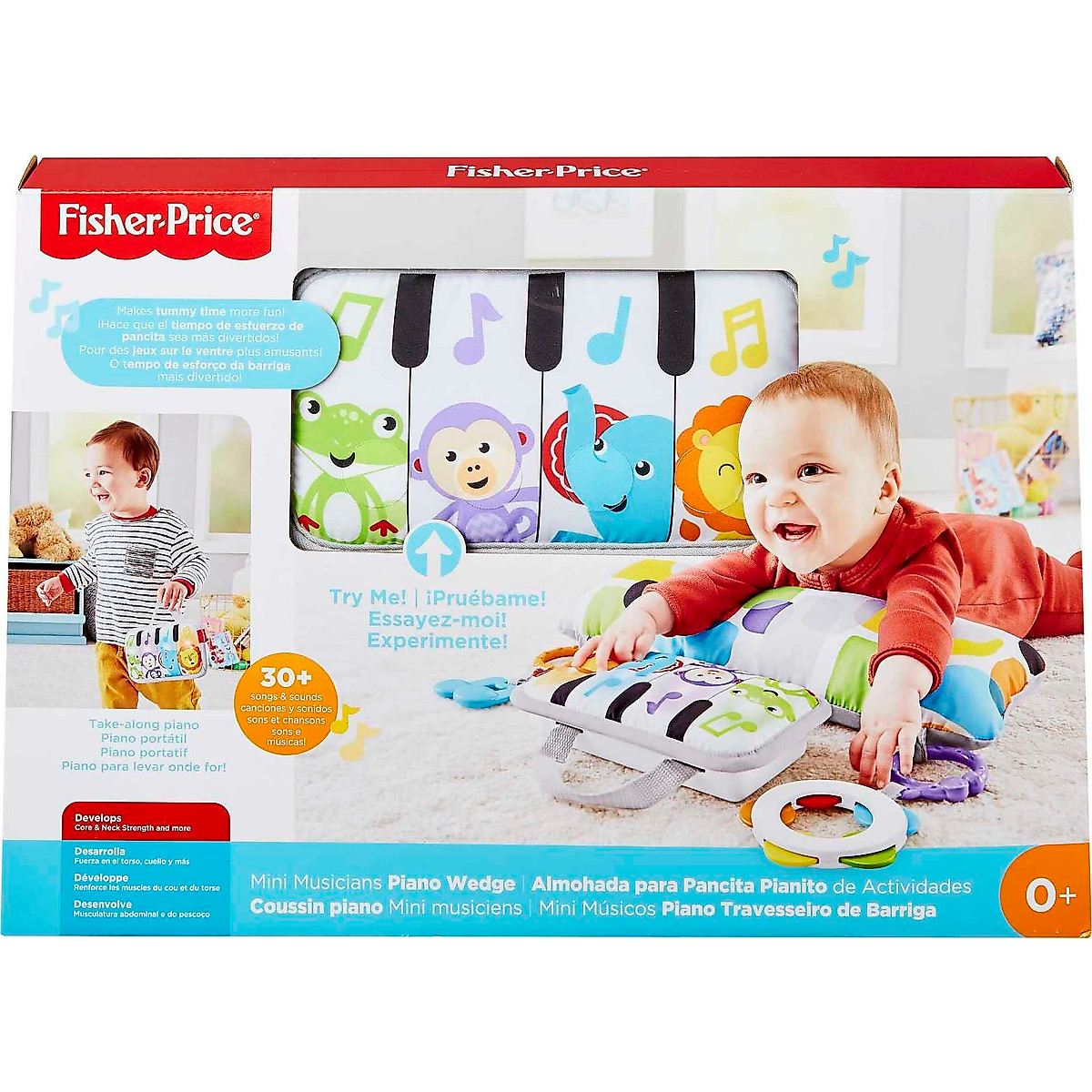 Fisher-Price Activity City Gym To Jumbo Playmat, Infant To Toddler Activity Gym with Music, Lights, Vehicle Toys and Extra-Large Playmat