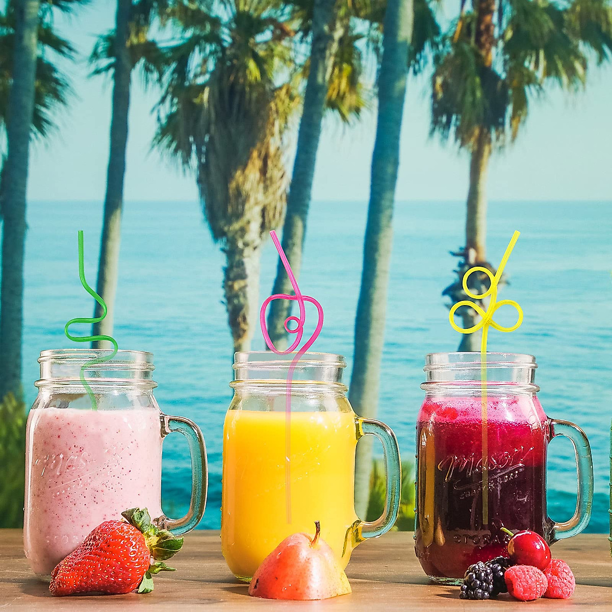 VOKOY 20pcs Crazy Loop Straws, Colorful Reusable Drinking Straws Funny Straws for Kids, Birthday Party, Parties, Carnivals