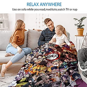 Classic Japan Anime Characters Blankets Flannel Fleece Warm Soft Throw Blanket for Couch Sofa Bed Living Room All Season Decor Gift