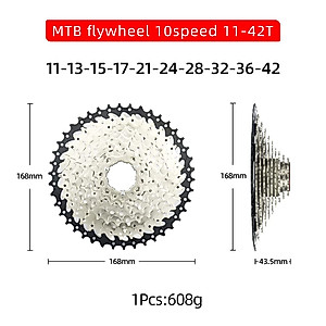 CYSKY 10 Speed Cassette 10Speed 11-42 Cassette Fit for Mountain Bike, Road Bicycle, MTB, BMX, Sram Sunrace Shimano ultegra xt (Light Weight)