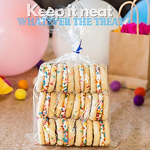 200 Pcs 6x9 Clear Flat Cello/Cellophane Treat Bags for Gift Wrapping, Thick OPP Plastic Bags for Wedding Cookie Birthday Cake Pops Gift Candy Buffet Supplies