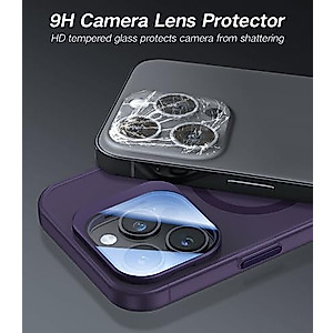 VOFATA for iPhone 14 Pro Case with Metal Camera Stand [Built-in 9H Camera Lens Protector][Compatible with Magsafe] Military Grade Shockproof Translucent Matte Magnetic Phone Case 6.1",Purple