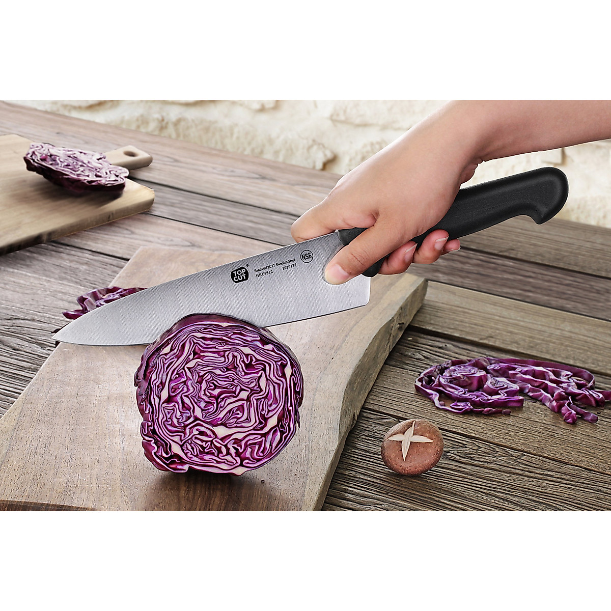 Top Cut by Cangshan | P2 Series 1020137 Sandvik 12C27 Swedish Steel Chef Knife, 8-Inch